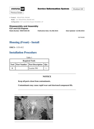 Caterpillar Cat C27 Locomotive Engine (Prefix WJC) Service Repair Manual (WJC00001 and up).pdf