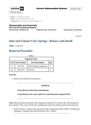 Caterpillar Cat C32 Locomotive Engine (Prefix WJD) Service Repair ...