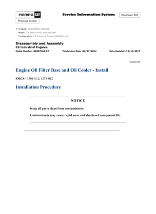 Caterpillar cat c9 industrial engine (prefix reh) service repair manual ...