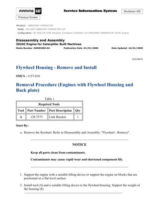 Caterpillar Cat CB-334E, CB-335E Vibratory Compactor (Prefix C5F) Service Repair Manual Instant ...