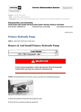 Caterpillar cat d30 d articulated truck (prefix 3aj) service repair manual (3aj00001 00414) | PDF