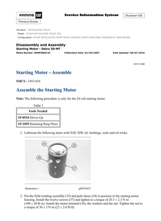Caterpillar cat d35 hp articulated dump truck (prefix 3fd) service ...
