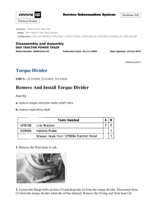 Caterpillar cat d6 h track type tractor (prefix 8fc) service repair ...