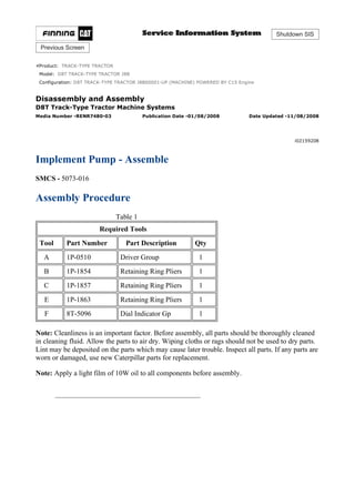 Caterpillar cat d8 t track type tractor dozer bulldozer (prefix j8b) service repair manual ...