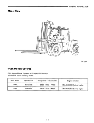 Caterpillar Cat DP90 Forklift Lift Trucks Service Repair Manual SNT32B ...