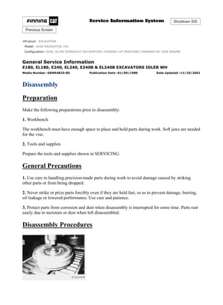 Caterpillar cat e240 hydraulic excavator (prefix 1 fg) service repair ...