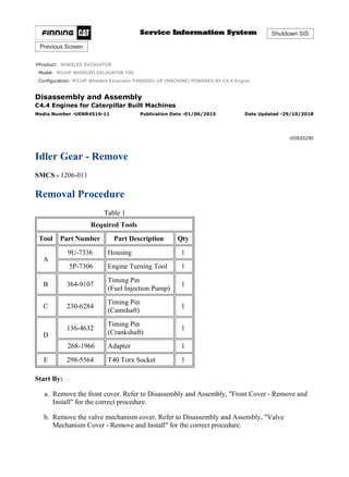 Caterpillar cat m314 f wheeled excavator (prefix f4a) service repair ...