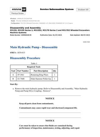 Caterpillar Cat M317D2 Wheeled Excavator (Prefix CA6) Service Repair ...