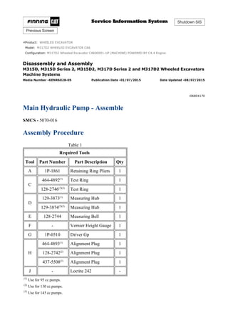 Caterpillar Cat M317D2 Wheeled Excavator (Prefix CA6) Service Repair ...