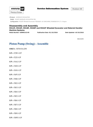 Caterpillar Cat M320F Wheeled Excavator (Prefix FB2) Service Repair ...