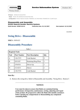 Caterpillar cat m325 c mh wheeled excavator (prefix pan) service repair ...