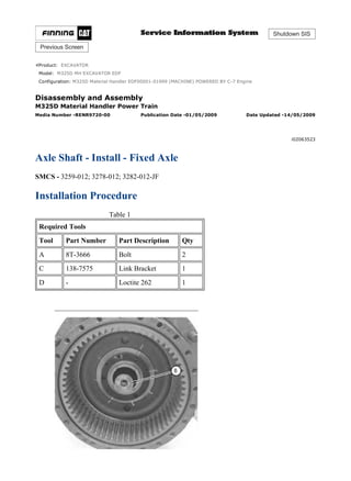 Caterpillar Cat M325D MH EXCAVATOR (Prefix EDF) Service Repair Manual ...