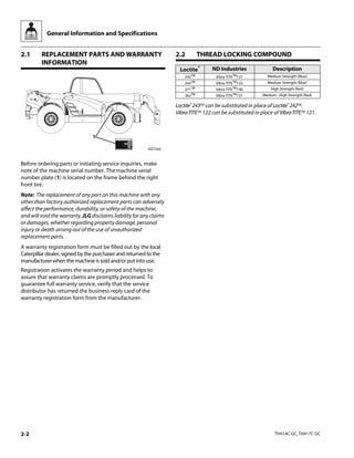 Caterpillar cat th414 c gc, th417c gc telehandler service repair manual ...
