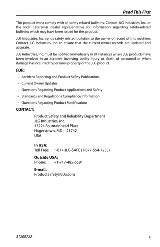 Caterpillar cat th514 c telehandler operator and maintenance manual | PDF