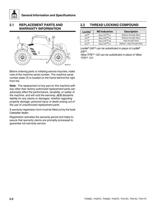 Caterpillar cat th514 c telehandler service repair manual | PDF