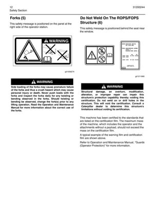 Caterpillar cat th560 b telehandler operator and maintenance manual sn ...