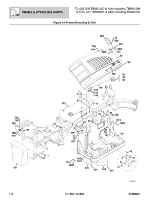Caterpillar cat tl1055 tl1255 telehandler parts catalogue manual (sn ...