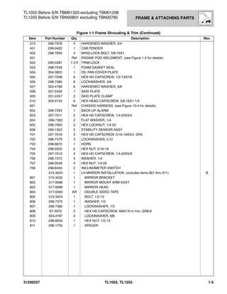 Caterpillar cat tl1055 tl1255 telehandler parts catalogue manual (sn ...