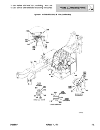 Caterpillar cat tl1055 tl1255 telehandler parts catalogue manual (sn ...