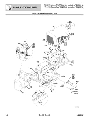 Caterpillar cat tl1055 tl1255 telehandler parts catalogue manual (sn ...