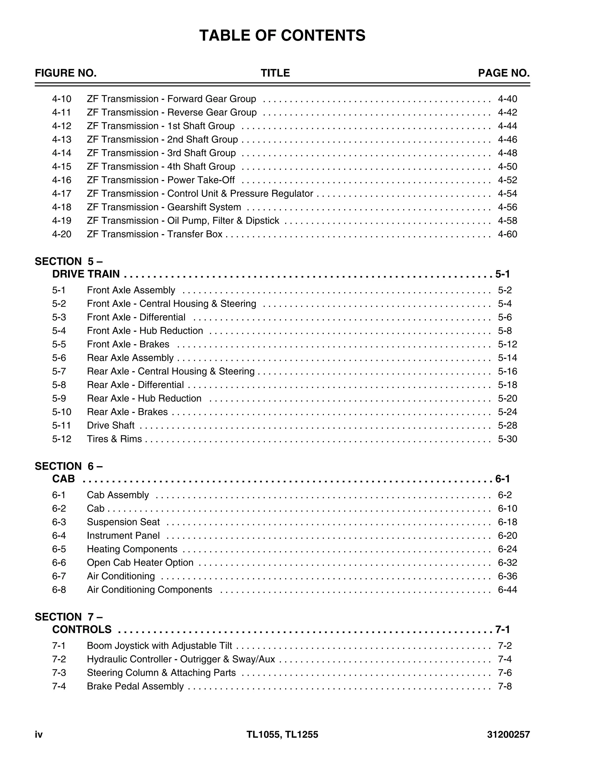 Caterpillar cat tl1055 tl1255 telehandler parts catalogue manual (sn ...