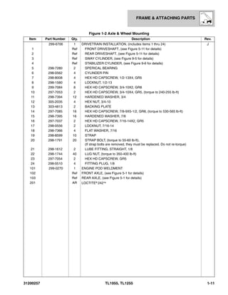 Caterpillar cat tl1055 tl1255 telehandler parts catalogue manual (sn ...