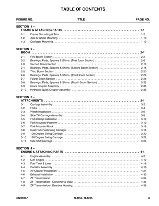 Caterpillar cat tl1055 tl1255 telehandler parts catalogue manual (sn ...