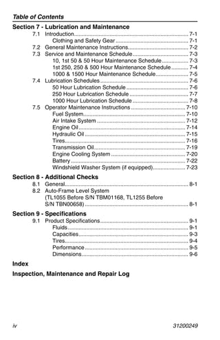 Caterpillar cat tl1255 telehandler operation and maintenance manual | PDF