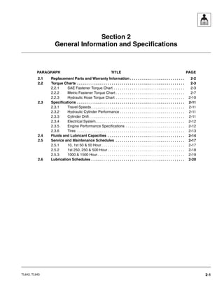 Caterpillar cat tl642 tl943 telehandler service repair manual (sn ...