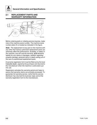 Caterpillar cat tl642 tl943 telehandler service repair manual (sn ...