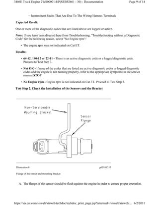 Caterpillar engine speed timing sensor circuit test | PDF