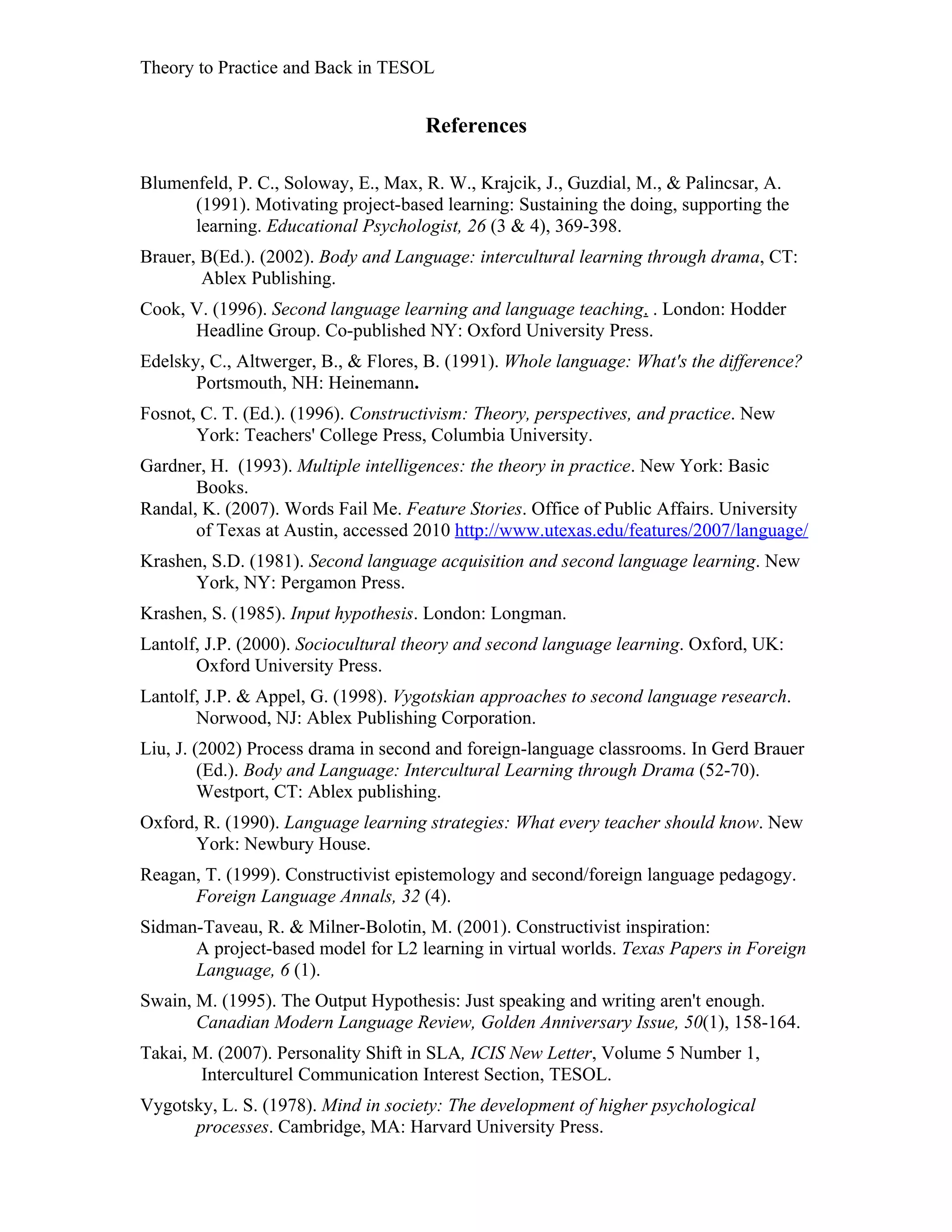CATESOL 2010 Handout | DOC