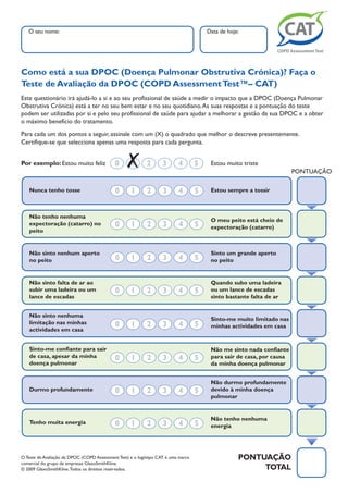 CAT Teste Avaliação DPOC | PDF