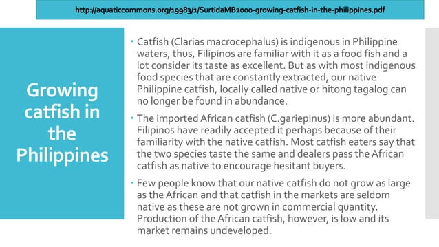 Catfish Production - Technology and Livelihood Education pdf | PDF ...