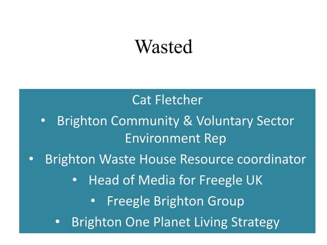 Cat freegle waste_swwf_march13 | PPT