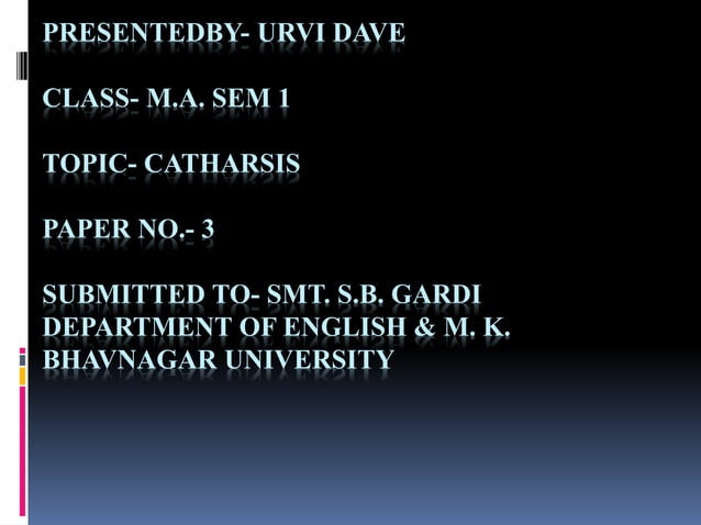 Catharsis | PPTX