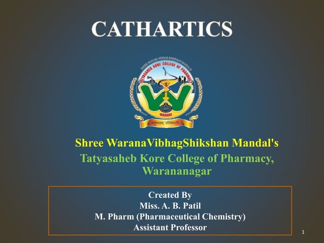 Understanding Cathartics in Pharmaceutical Inorganic Chemistry | PDF