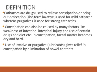 CATHARTICS.pptx for bpharm 1st semesters | PPTX
