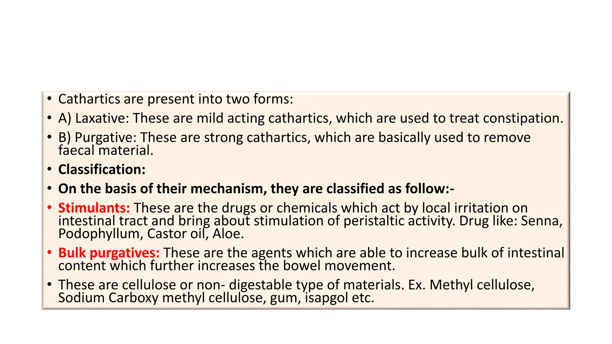 Cathartics( Sodium Phosphate, Magnesium carbonate, Magnesium hydroxide ...