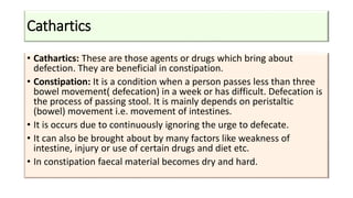 Cathartics( Sodium Phosphate, Magnesium carbonate, Magnesium hydroxide ...