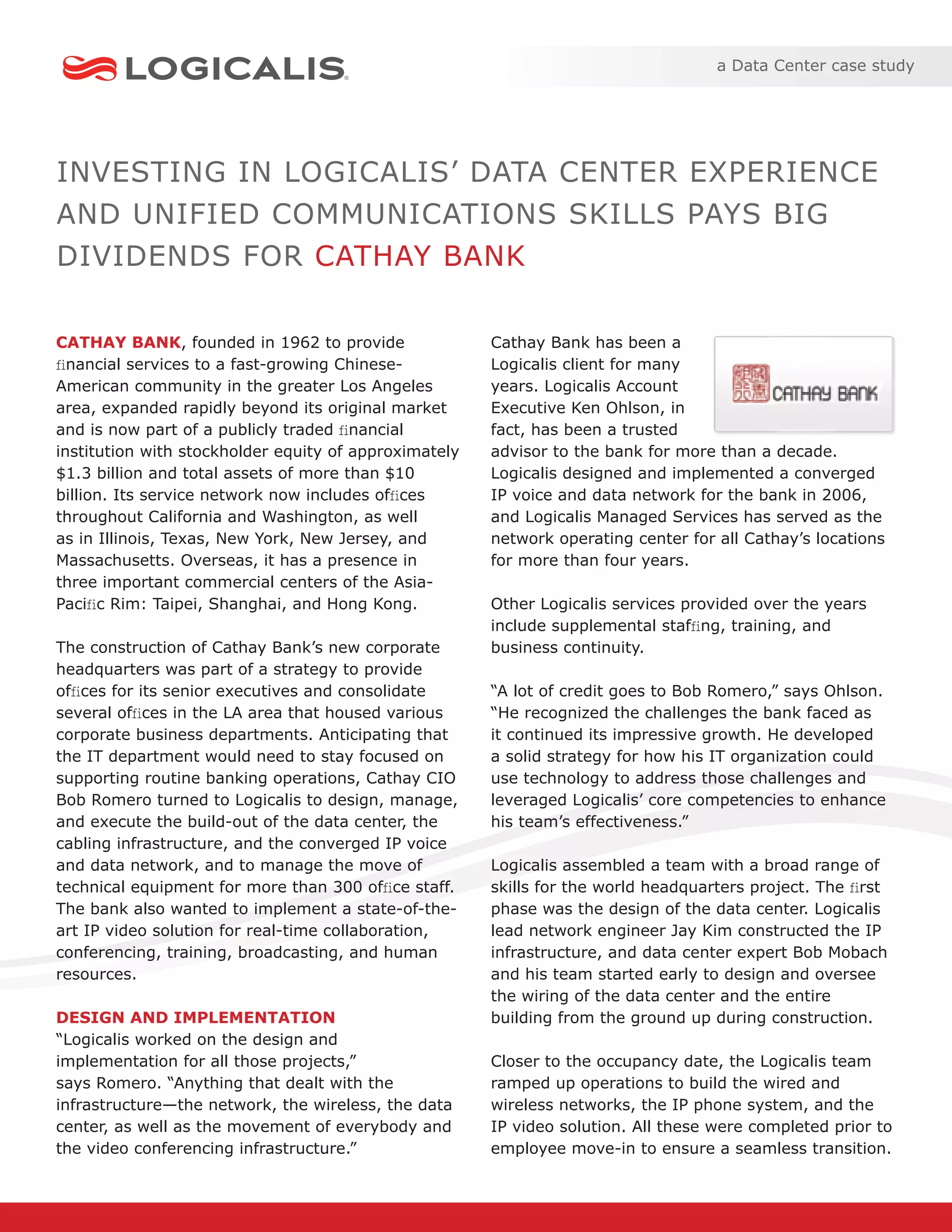 Case Study Cathay Bank | PDF