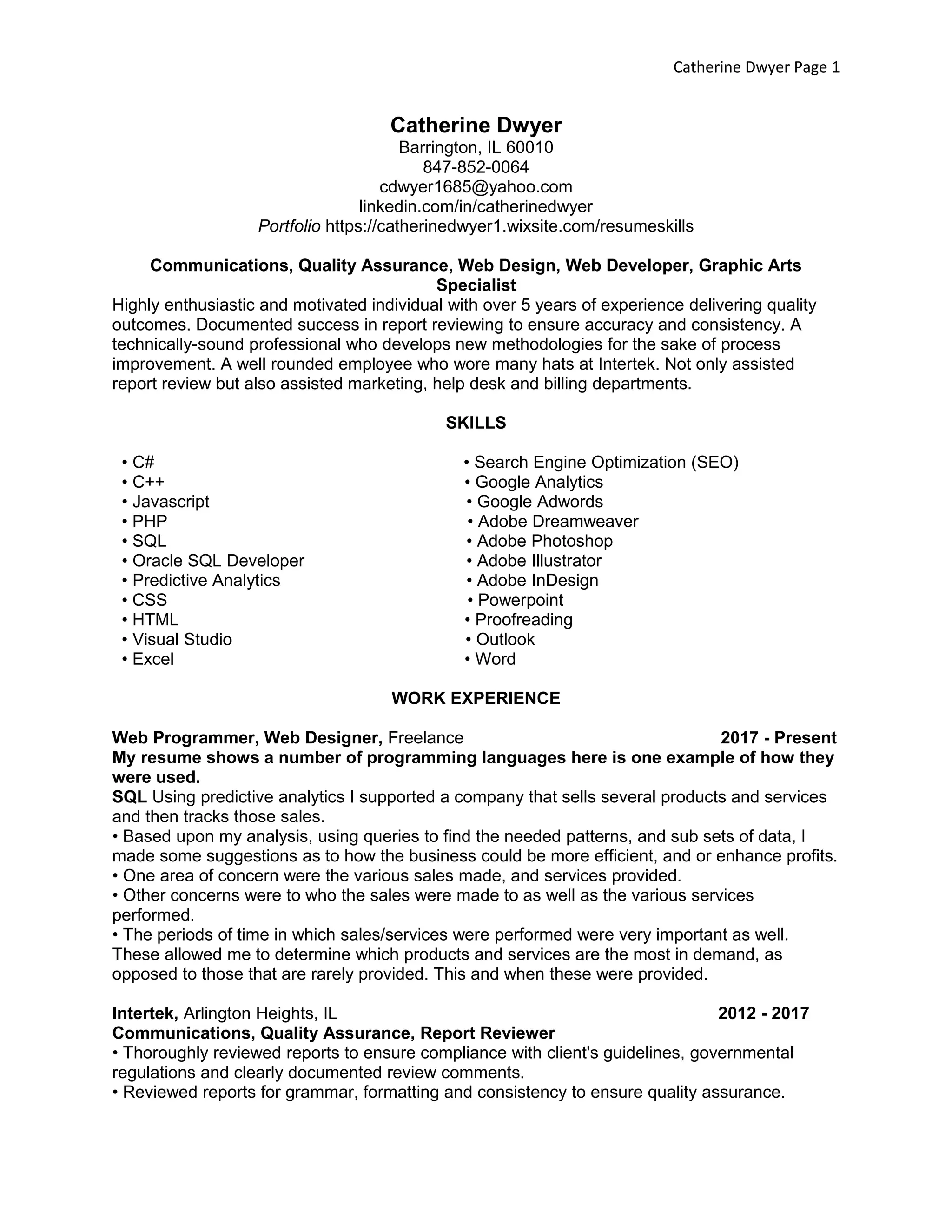 Catherine Dwyer Resume | DOC