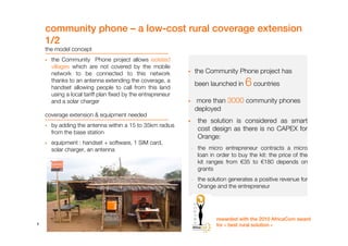 Orange vision on rural areas coverage in African countries | PDF ...