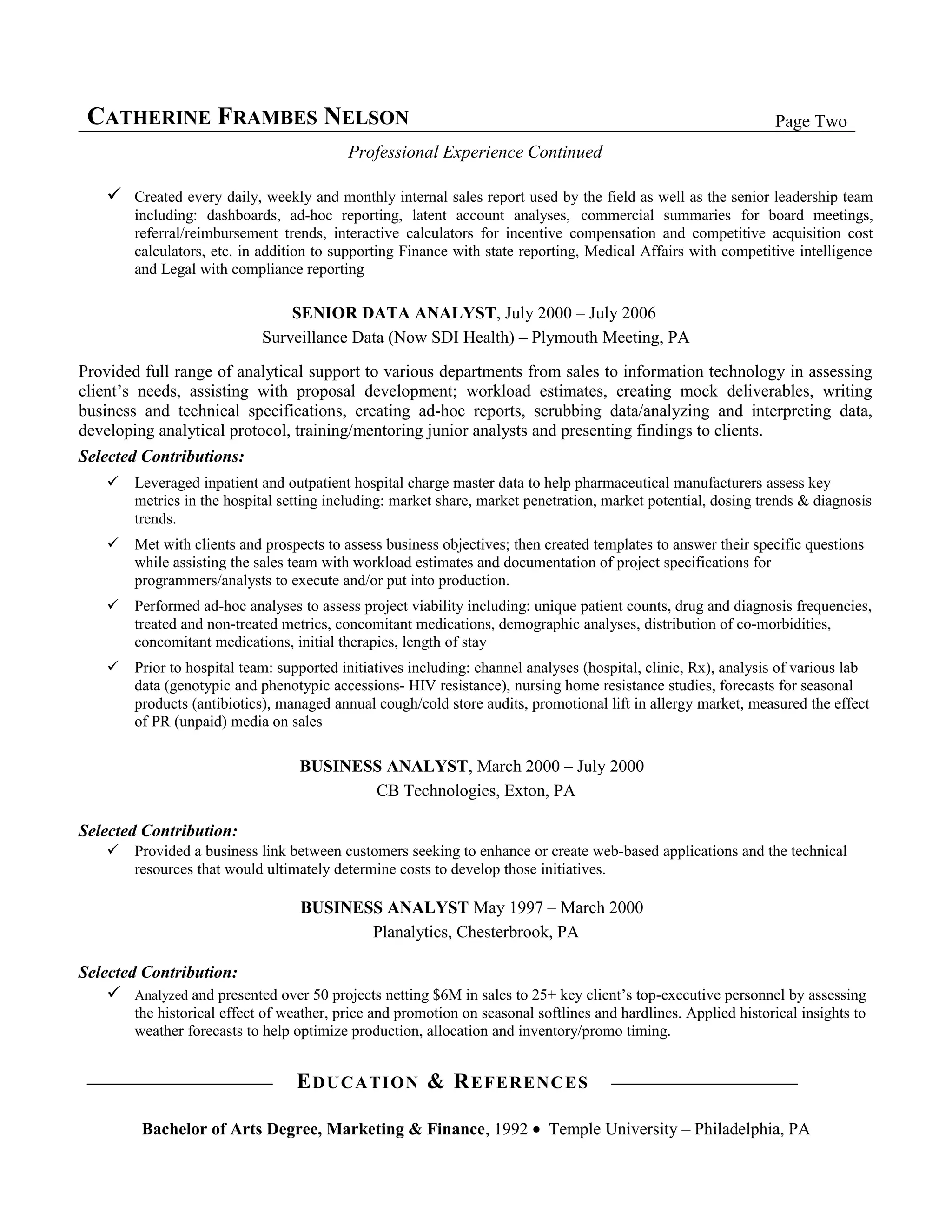 Catherine Frambes Nelson Resume 3.26