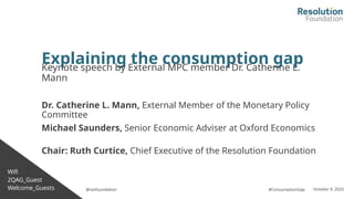 Explaining the consumption gap: Keynote speech by External MPC member ...