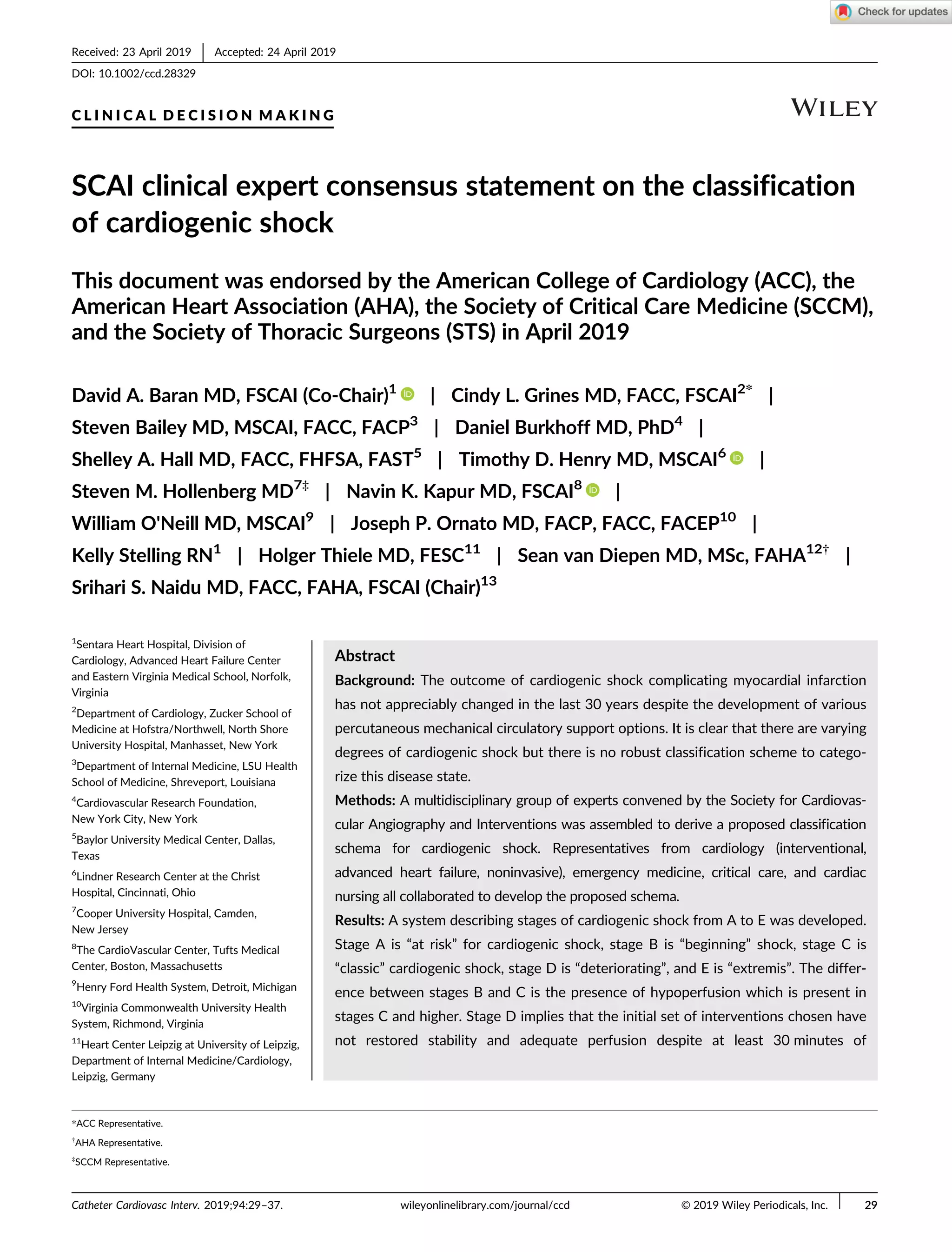 Cathet Cardio Intervent - 2019 - Baran - SCAI clinical expert consensus ...