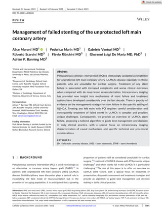 Cathet Cardio Intervent - 2023 - Moroni - Management of failed stenting ...