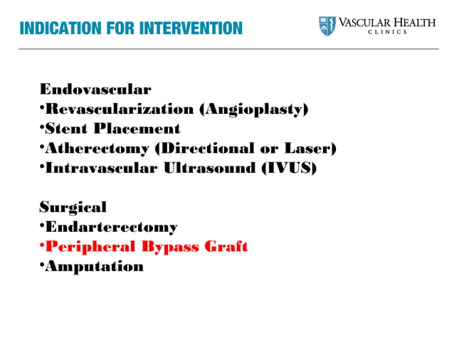 Catheter Based Intervention and Surgical Management of Peripheral ...