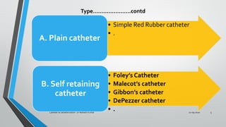 Catheter & urethral catheterization dr mahesh kumar 22 09-2020 | PDF