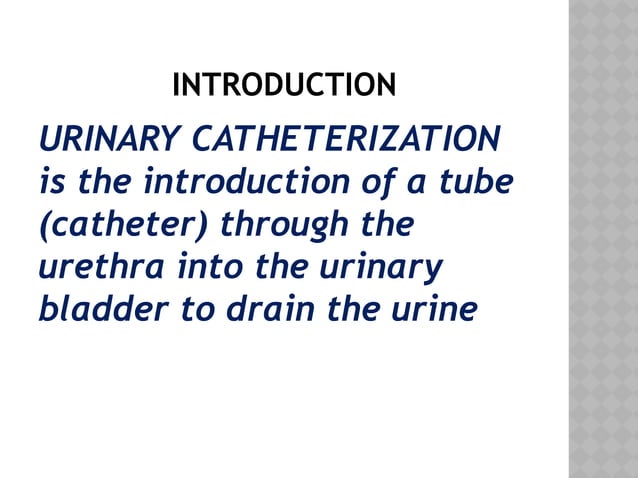 CATHETERIZATION INSERTION PRESENTATION AND DETAIL INFO | PPT